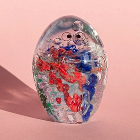 Studio Arhoj Skleněná figurka Crystal Blob Colorful Squint, modrá barva