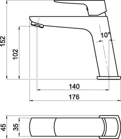Novaservis, Umyvadlová baterie Nobles EGO s výpustí, černá, 43003-5