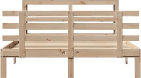 Rám postele s čelem 120 x 200 cm masivní borové dřevo 3306110