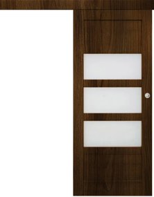 posuvné interiérové dveře na stěnu vasco doors BRAGA model B Průchozí rozměr: 70 x 197 cm, Orientace dveří: Levé dveře, Dekor: Ořech columbia