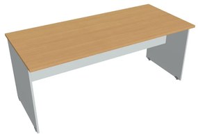 Stůl jednací rovný 180 cm - Hobis Gate GJ 1800 Dekor stolové desky: buk, Dekor lamino podnože: šedá