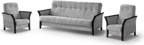 Sedací souprava Roko 3+1+1, šedá/ořech (bonita 209.13/light grey)