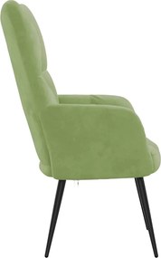 Relaxační křeslo světle zelené samet 328076