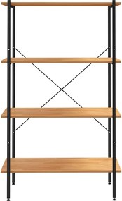 Policový regál se 4 policemi černý a dub 80 x 40 x 130 cm 336344