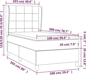 Box spring postel s matrací tmavě hnědá 100 x 200 cm textil 3127944