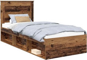 Rám postele s čelo Staré dřevo 75 x 190 cm Masivní borové dřevo 3410150