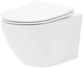 Závěsná WC mísa se SoftClose sedátkem REA CARLO MINI, bílá Barva: Bílá, kód produktu: , rozměry (mm): 495x370x355
