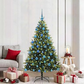 Umělý skládací vánoční stromeček 300 LED Zelená 180 cm PVC a PE 3395998