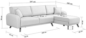 Hanah home Rohová pohovka HERA krémová 237 cm 867UNQ1944