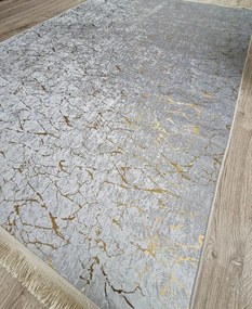 HU Šedo-zlatý moderní koberec Parys Šedé zlato Rozměr: 50x80 cm