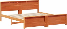 Rám postele s čelo Voskově hnědá 200 x 200 cm Masivní borovice 3394215