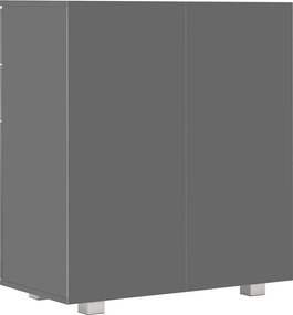 Příborník šedý s vysokým leskem 71x35x80 cm kompozitní dřevo 283717