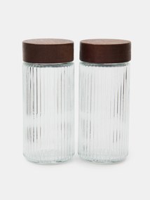 Sinsay - Sada žebrovaných dóz na koření 2 pack - clear