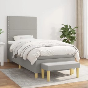 vidaXL Box spring postel s matrací 80x200 cm textil [3137031] Barva: světle šedá