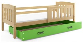 Dětská postel KUBUS s úložným prostorem 80x190 cm - borovice Zelená