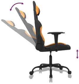 Herní židle černá a oranžová textil,  3143716
