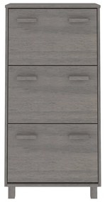 Botník HAMAR světle šedý 59,5 x 35 x 117 cm masivní borovice - Default Title
