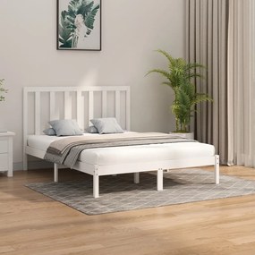 Rám postele bílý masivní dřevo 150 x 200 cm King Size,  3106774 HangarStore.cz