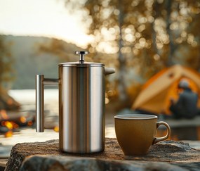 Tchibo - Konvička french press 900 ml, dvoustěnná, ušlechtilá ocel