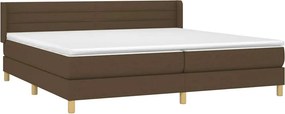 Box spring postel s matrací tmavě hnědá 200x200 cm textil 3130380
