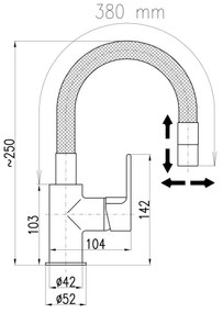 RAV Slezák CO119.0/15 - Dřezová baterie COLORADO 25 cm černá/lesklý chrom