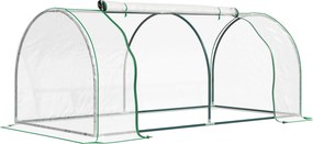 Outsunny Skleník Skleník s dveřmi 200x100x80cm, chladicí rám z oceli a PVC pro pěstování rostlin a zahradu | Aosom.de