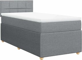 Box spring postel s matrací světle šedá 90x200 cm textil 3287339