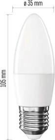 EMOS LED žárovka 4,2W E27 Barva světla: Teplá bílá ZQ4E21
