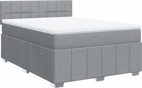 Box spring postel s matrací světle šedá 140 x 190 cm textil 3289363