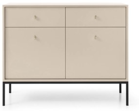 Komoda Mono II 104 cm se zásuvkami béžová/černá