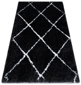 koberec FLUFFY 2373 shaggy laťková mříž antracit / bílá velikost 200x290 cm | krásné koberce cz