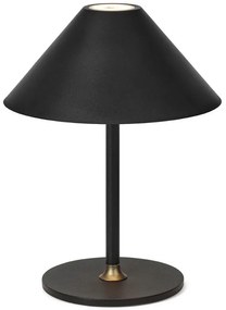 OnaDnes -20% Černá plastová nabíjecí stolní LED lampa Halo Design Hygge 19,5 cm