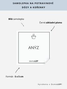 Samolepka na kořenky ANÝZ bílá 5 × 5 cm základní písmo