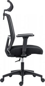 Kancelářská ergonomická židle DELFO — síť / látka, černá
