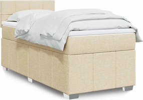 Box spring postel s matrací krémová 100 x 200 cm textil 3286984