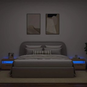 Noční stolek s LED dub artisan 60 x 35 x 40 cm kompozitní dřevo 3329176