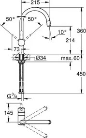 Grohe Minta - Dřezová baterie chrom