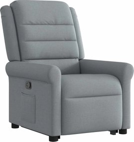 Zvedací polohovací křeslo světle šedé textil 3303314