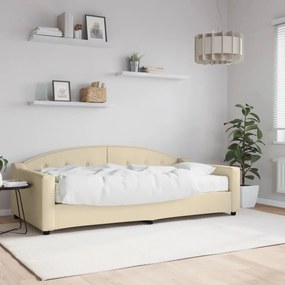 Válenda s matrací krémová 100 x 200 cm textil 3197521