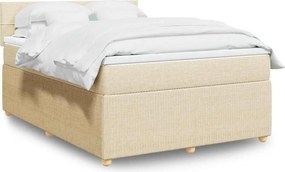 Box spring postel s matrací krémová 160x200 cm textil 3289812