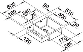 Blanco CLARON 340/180-IF/A InFino Nerez hedvábný lesk, dřez vpravo PushControl