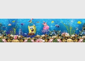 Dětská samolepící bordura na zeď Spongebob Podvodní Dobrodružství | 5 m x 13.8 cm | DWBD8029