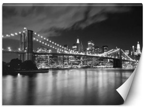 Fototapeta, Brooklynský most v noci New York - 100x70 cm