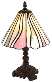 Béžovo-růžová stolní lampa Tiffany Zeger – 20x34 cm