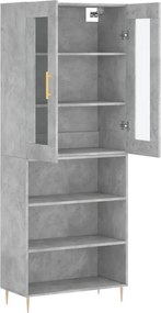Skříň highboard betonově šedá 69,5x34x180 cm kompozitní dřevo 3198717