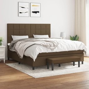 Box spring postel s matrací tmavě hnědá 160x200 cm textil 3136608