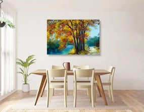 Obraz malované stromy v barvách podzimu Varianta: 120x80