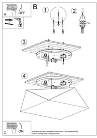 Sollux SL.0694 - Stropní svítidlo HEXA 3xE27/60W/230V stříbrná