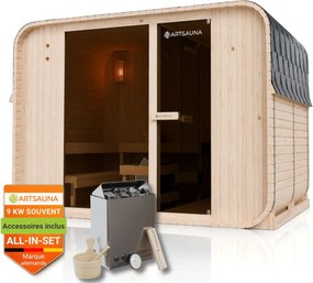 Artsauna Venkovní sauna Cube Fjora XXL s odpočívárnou