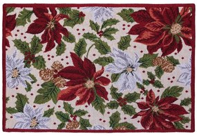 SCANquilt prostírání MOTIV vánoční hvězda bíločervená prostírání cca 30 x 45 cm